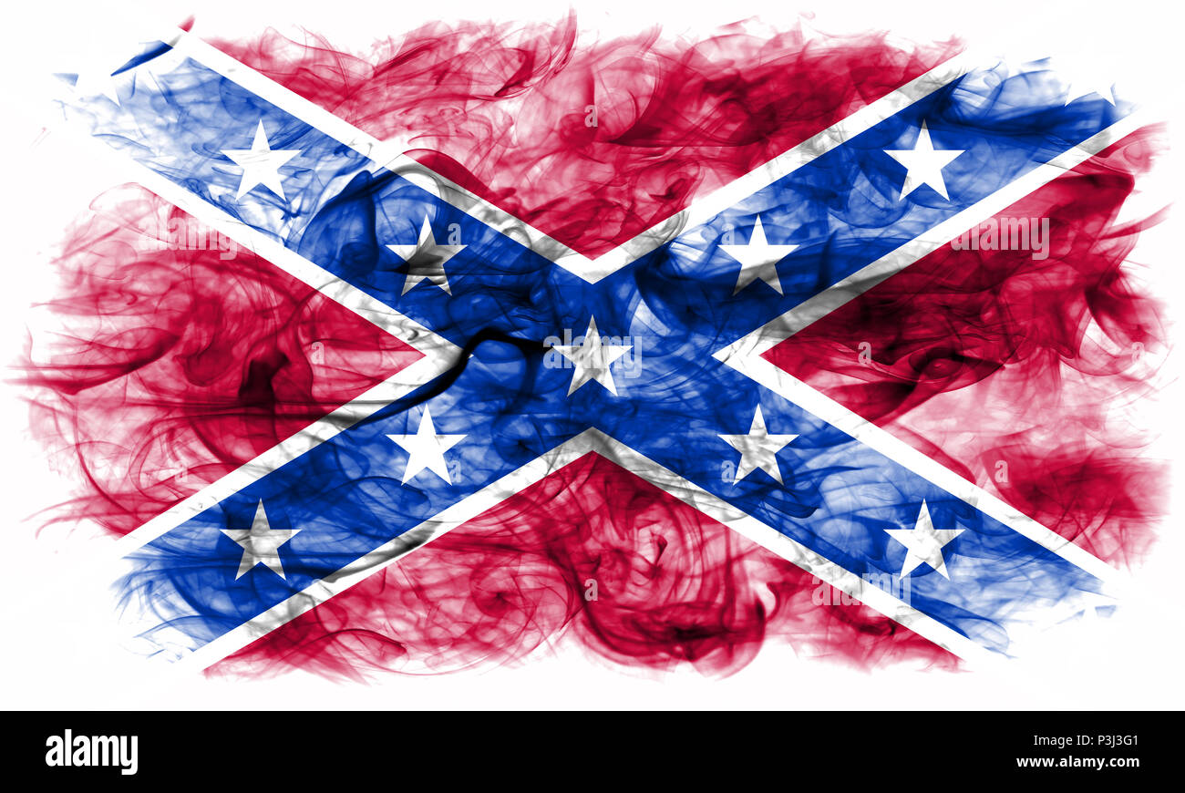 Confederate flag, Navy Jack smoke flag Stock Photo - Alamy