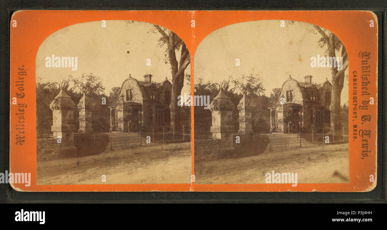356 View of a residence( ) at Wellesley College, by Lewis, Thomas, d ...