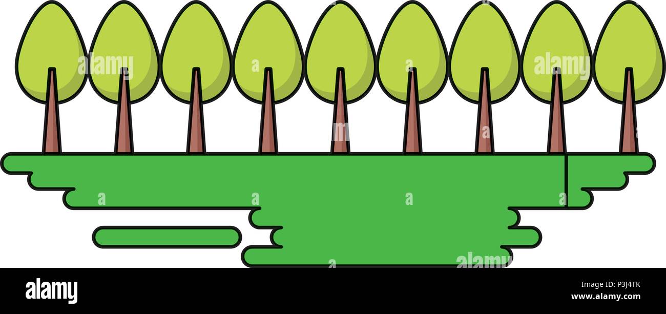 line of trees over white background, vector illustration Stock Vector ...