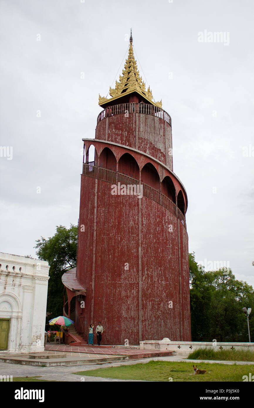 Mandalay palace watch tower Stock Photo - Alamy
