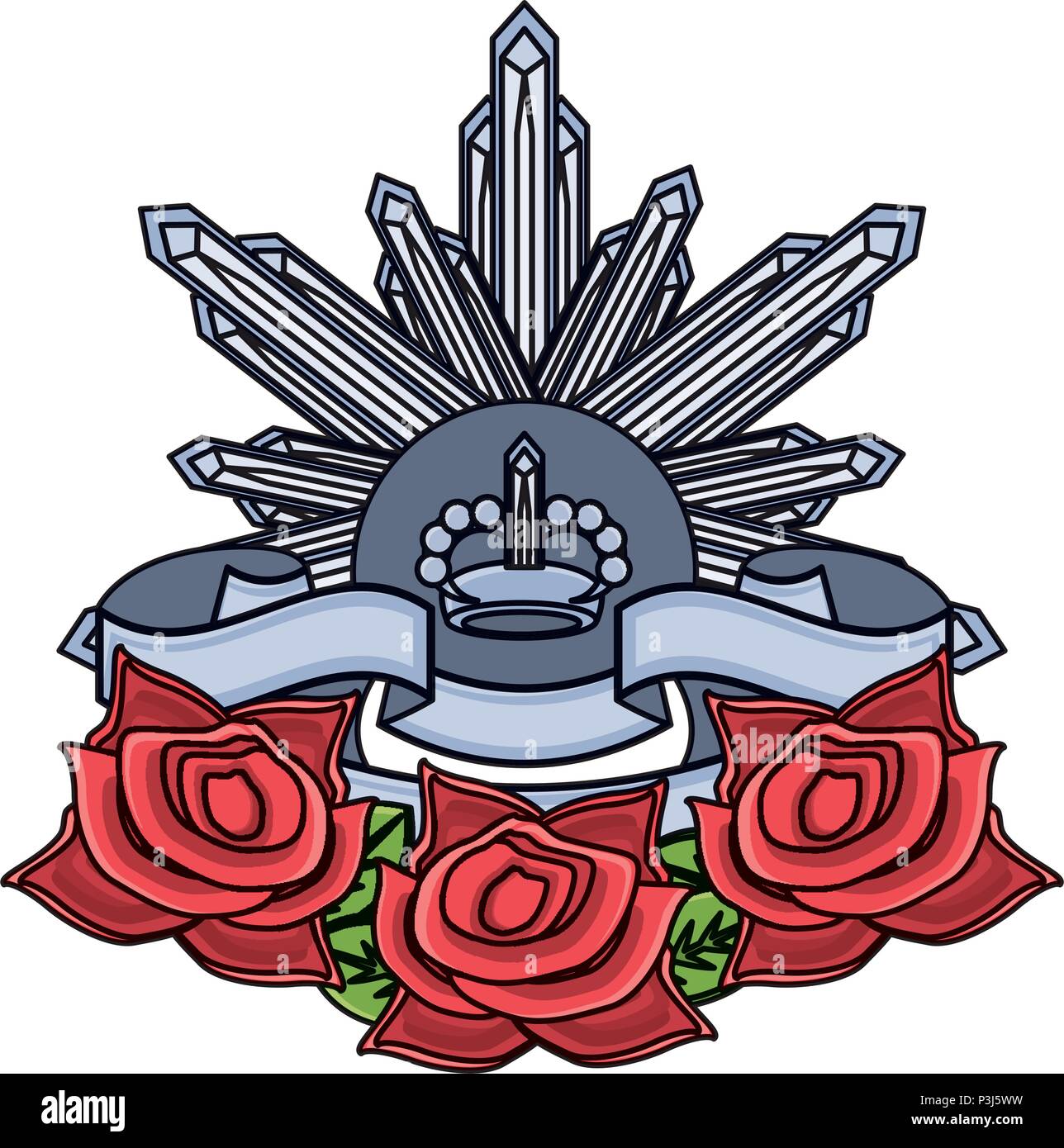 Anzac day design with The Rising Sun Badge and poppy flowers over white ...