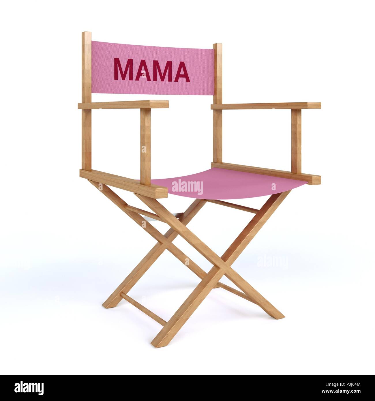 Mama written on director chair on isolated white background ...
