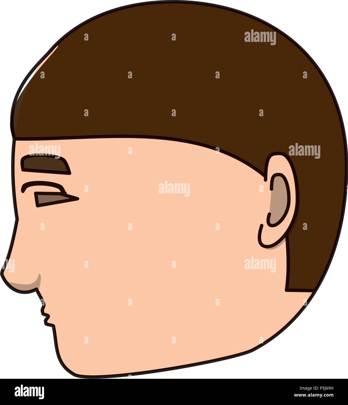 profile man head icon over white background, vector illustration Stock ...
