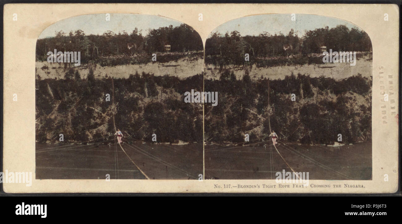 Famous for crossing niagara falls on a tightrope hi-res stock ...