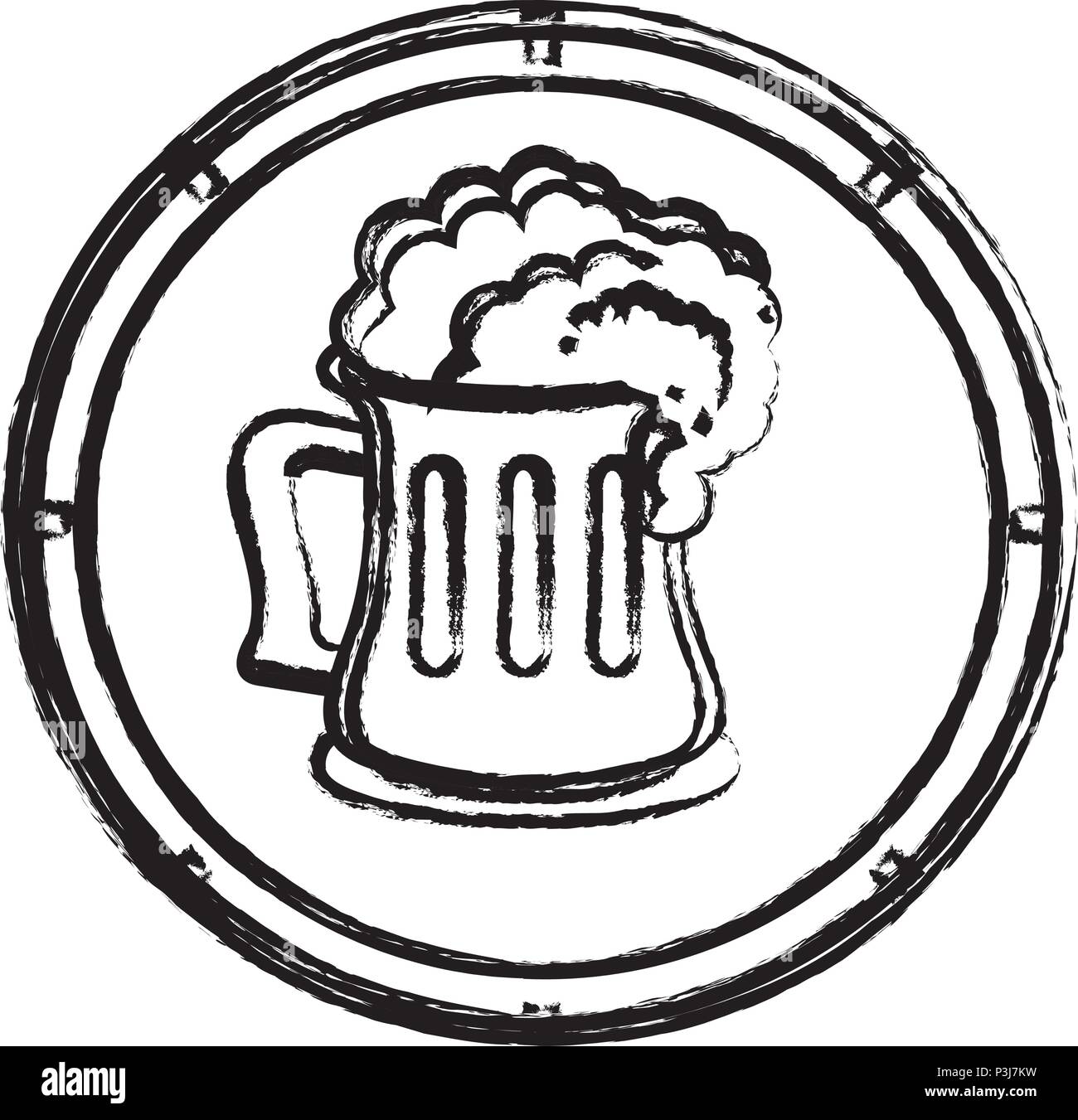 coin with beer mug icon over white background, vector illustration ...