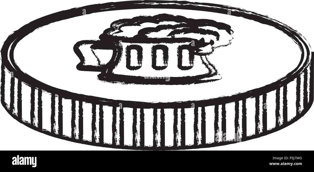 coin with beer mug icon over white background, vector illustration ...