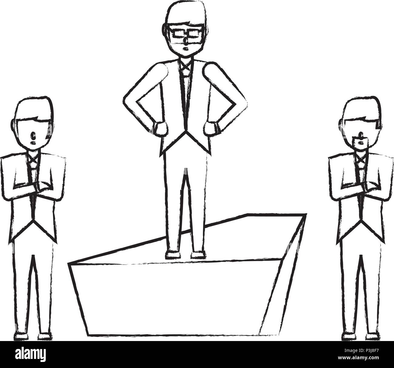 cartoon businessmen standing over white background, vector illustration ...
