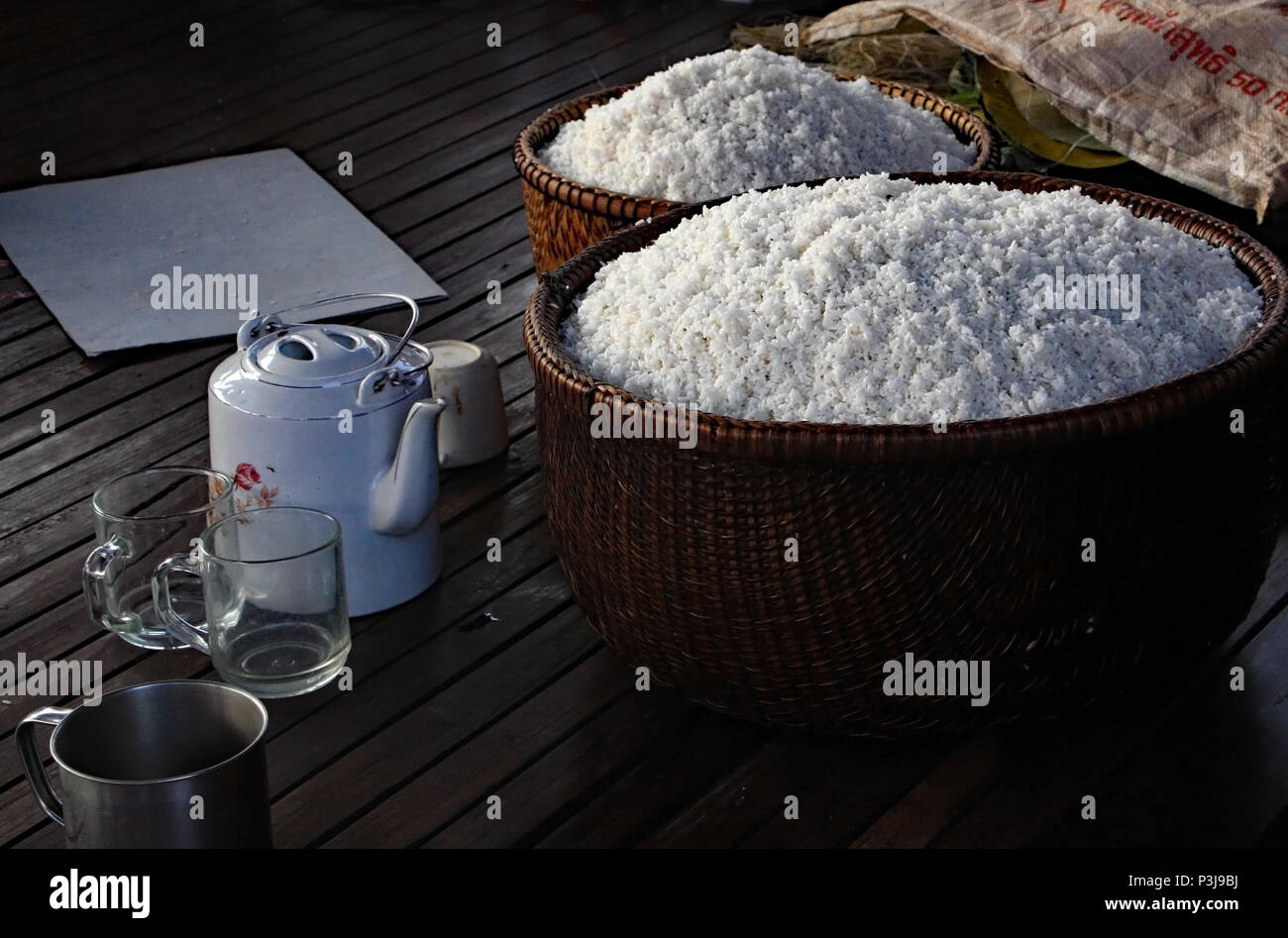 Traditional rice baskets hi-res stock photography and images - Alamy