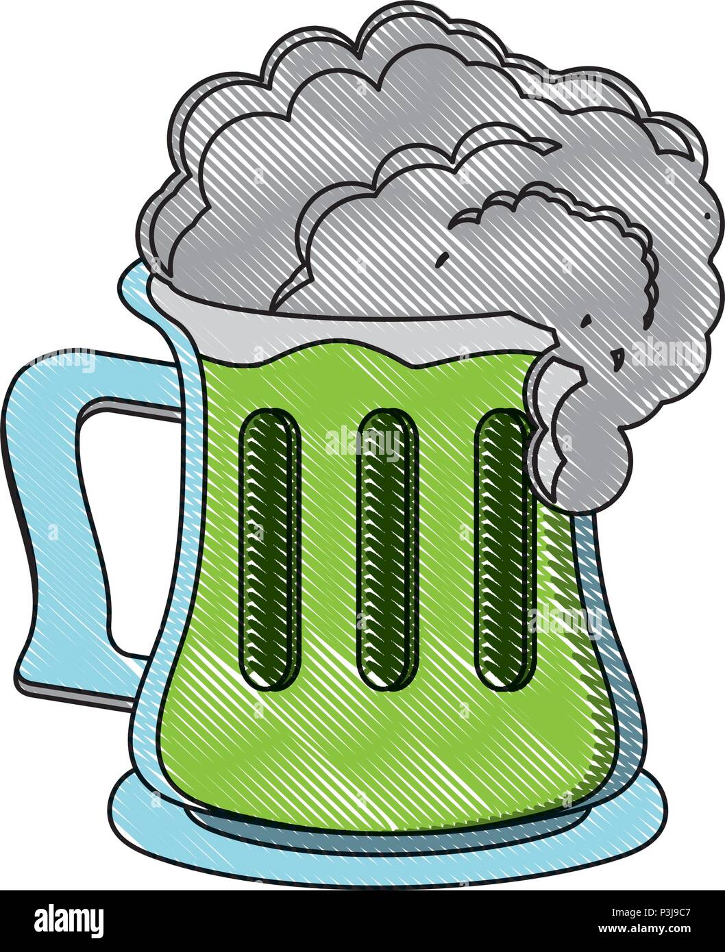 irish beer mug over white background, colorful design. vector ...