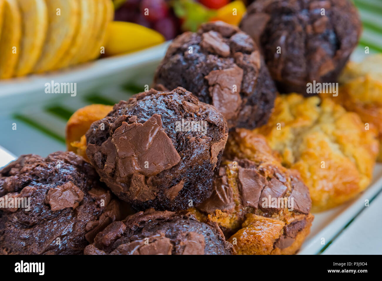 Breakfast pastry chocolate muffin at Spring Festival picnic event Stock ...