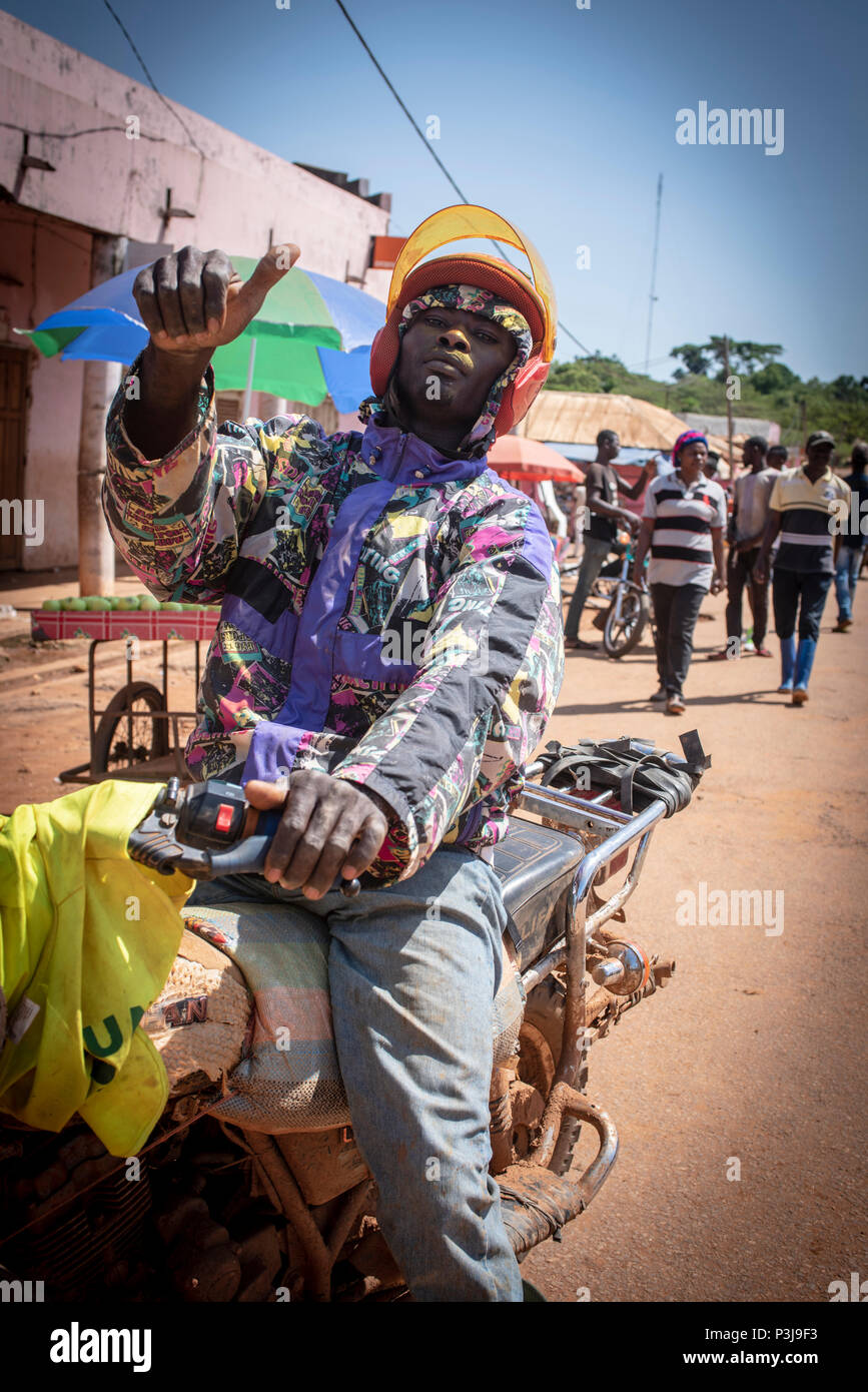 motorcycle taxi drivers in saa cameroon Stock Photo - Alamy