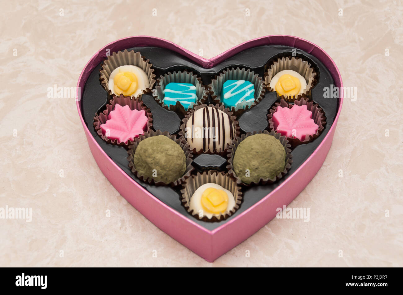 heart-shaped chocolate gift box Stock Photo - Alamy