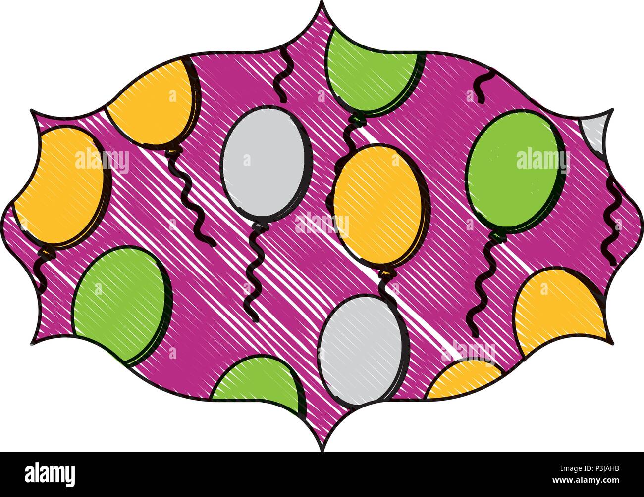 arabic frame with balloons pattern over white background, vector ...