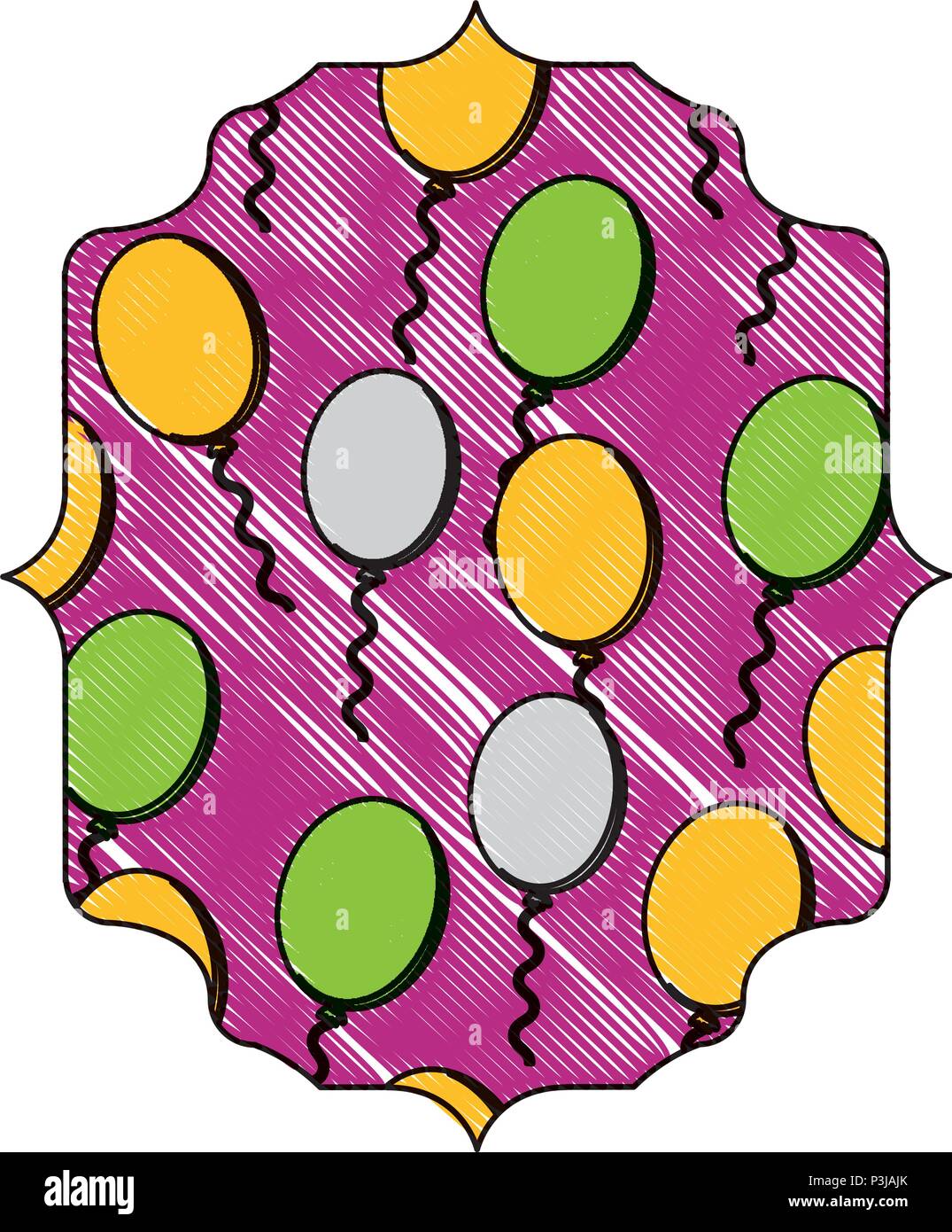 arabic frame with balloons pattern over white background, vector ...