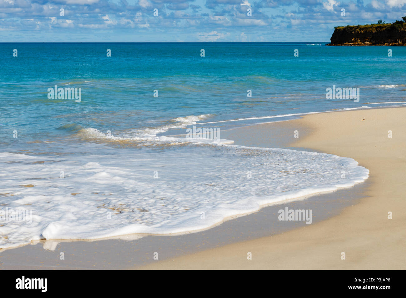 Idyllic tropical beach on Antigua Island in Caribbean with white sand ...
