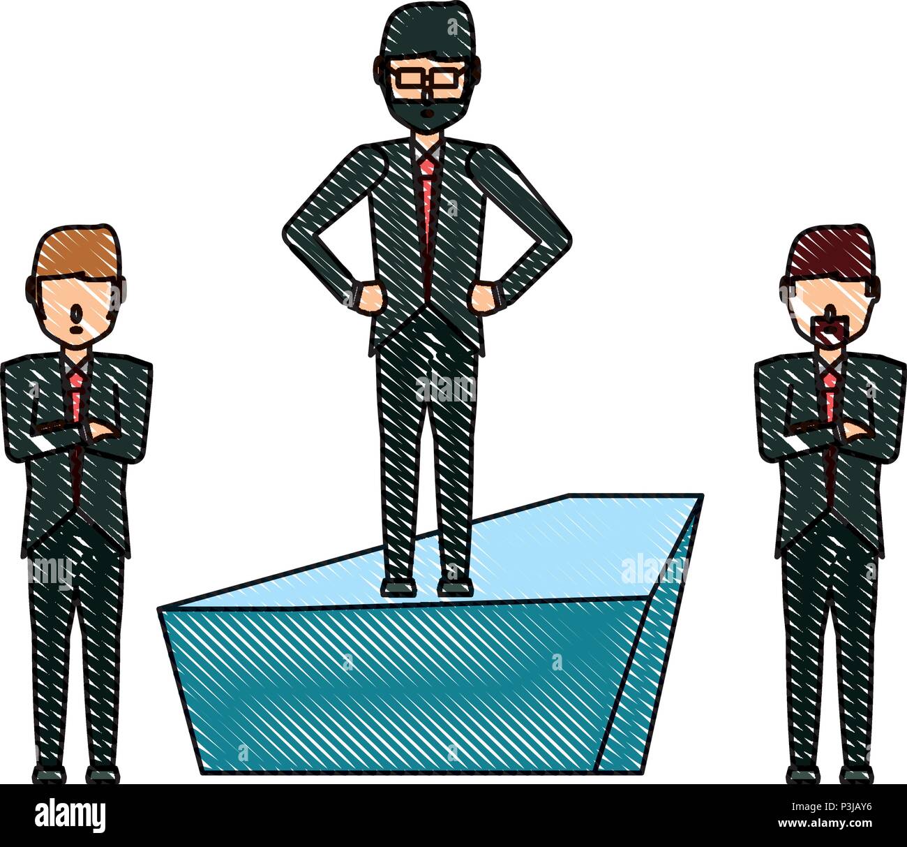 cartoon businessmen standing over white background, vector illustration ...
