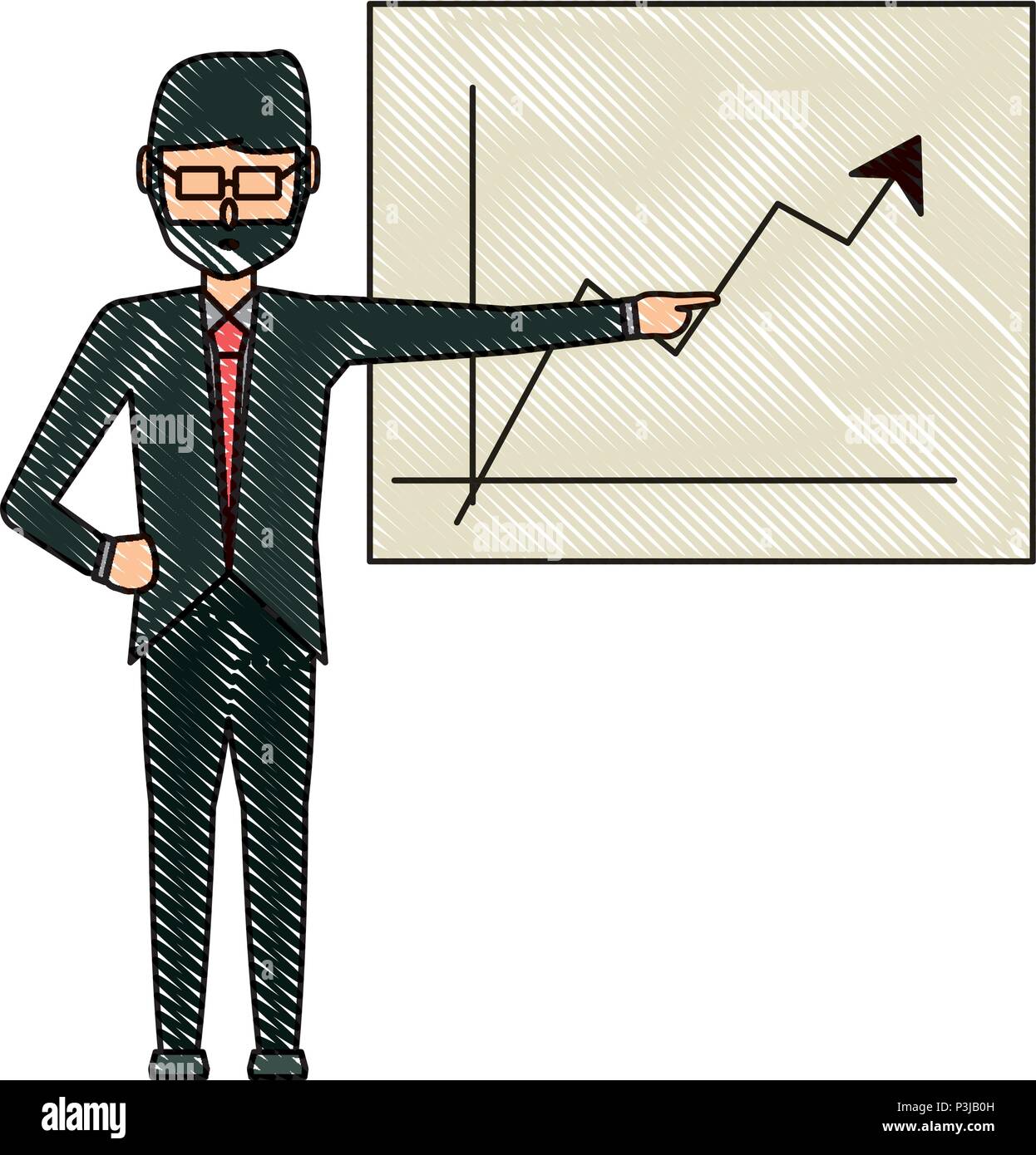 Cartoon Business Chart Showing Financial High Resolution Stock ...