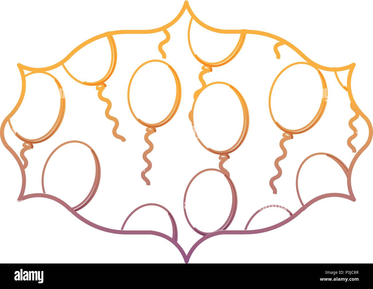 arabic frame with balloons pattern over white background, vector ...