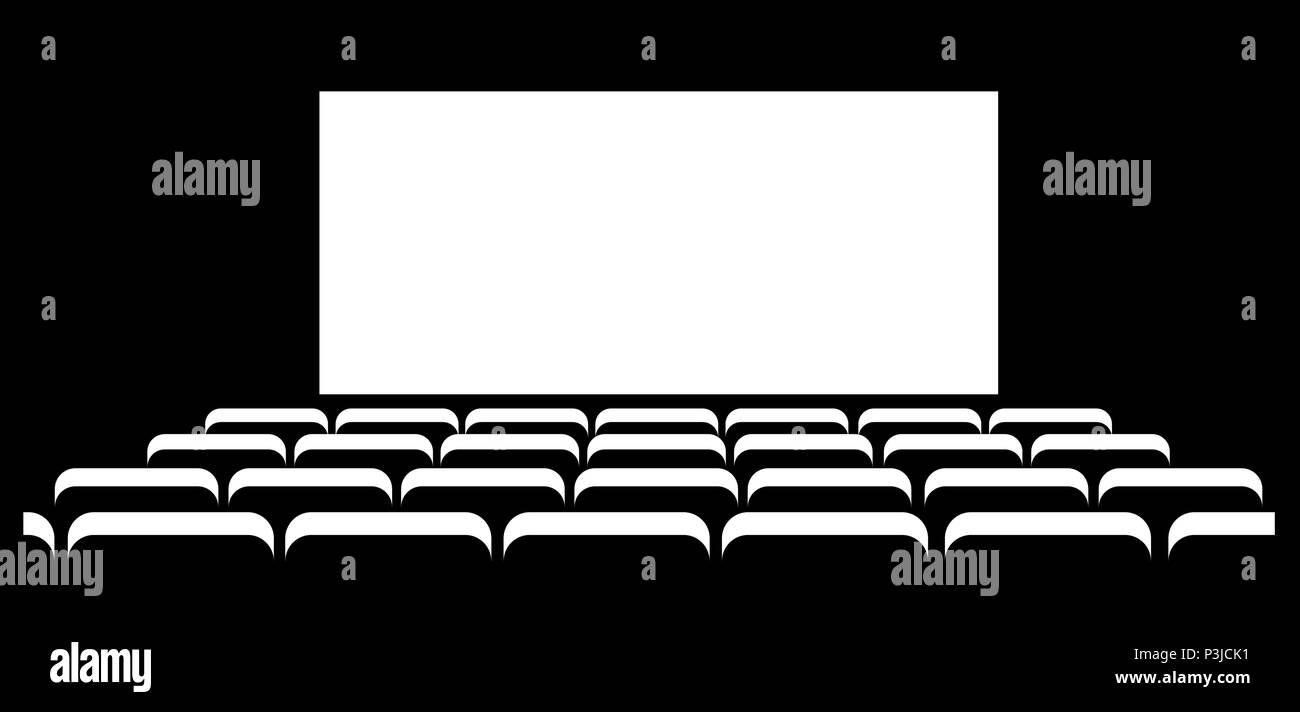 Abstract and puristic cinema background in black and white, vector ...