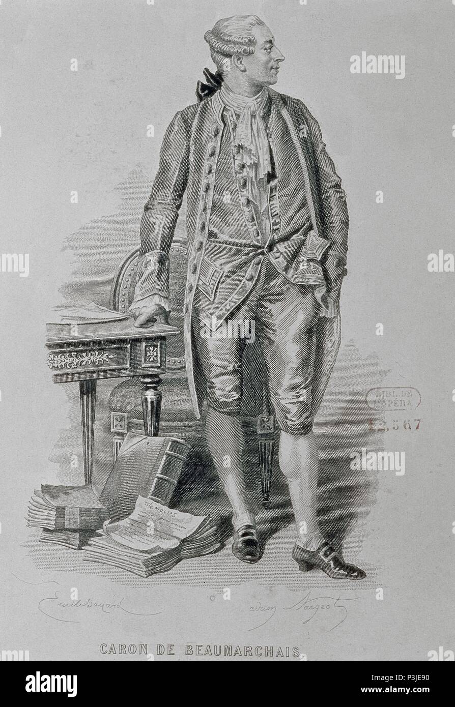 *GRABADO DE PIERRE AGUSTIN CARON DE BEAUMARCHAIS (1732-1799) ESCRITOR ...