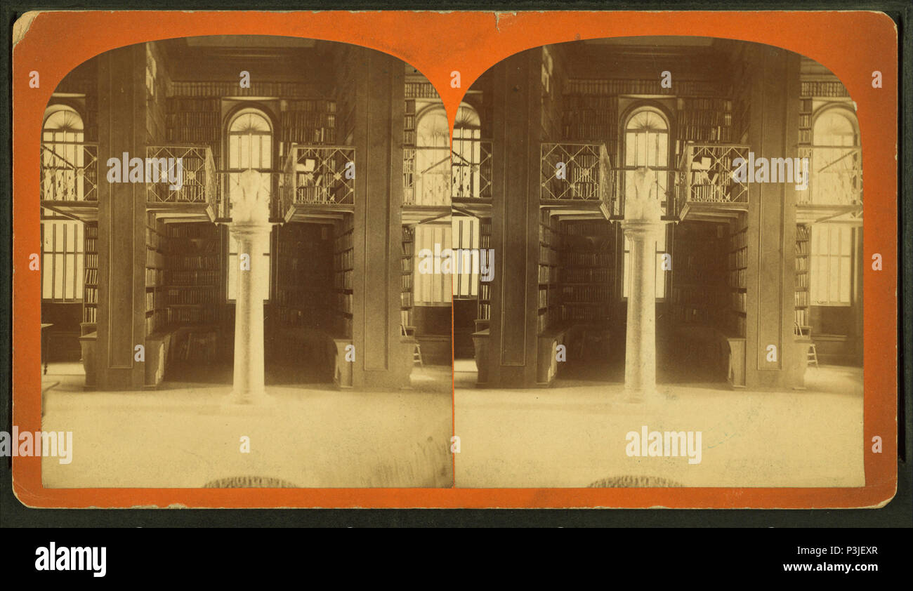 . View on entering the library, Colby University. Coverage: 1868?-1881 ...