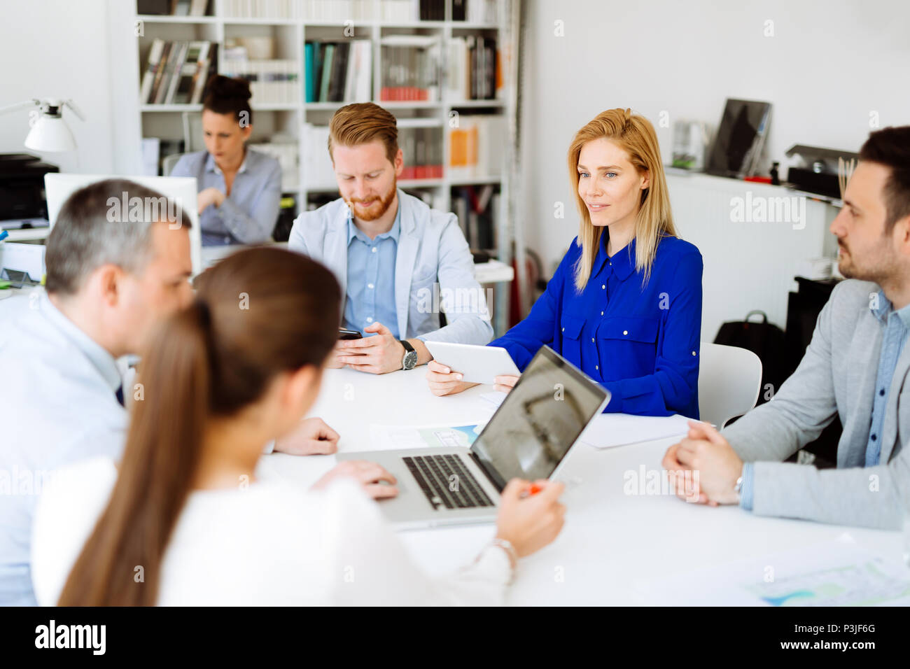 Group diverse business people talking hi-res stock photography and ...