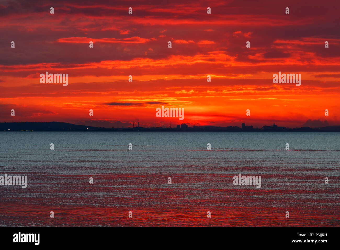 Sunset over Cardiff Stock Photo - Alamy