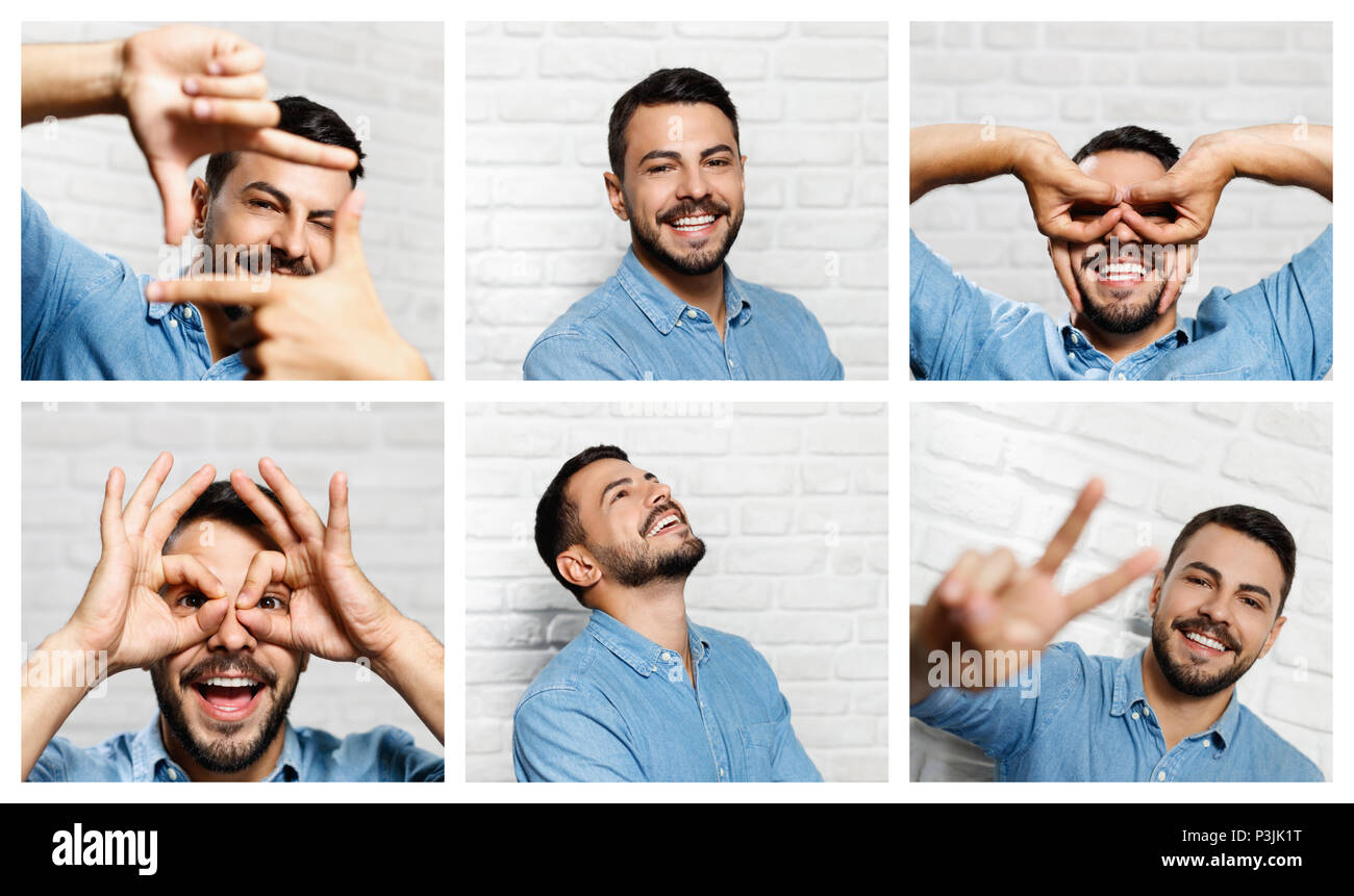 Facial expression man collage hi-res stock photography and images - Alamy