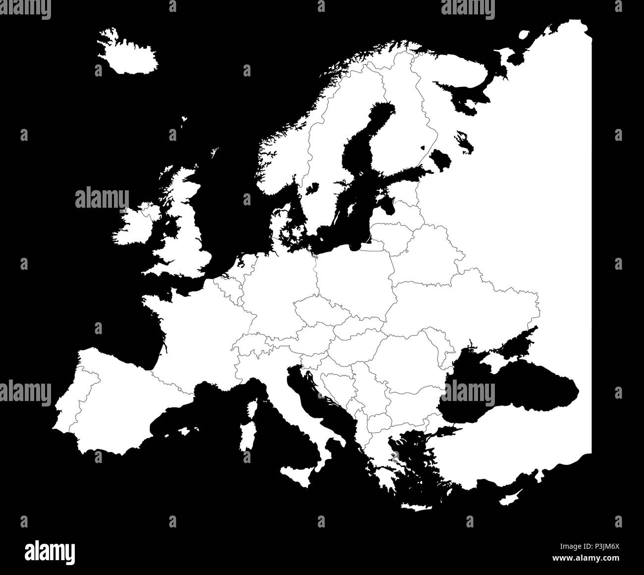 Political map europe Black and White Stock Photos & Images - Alamy