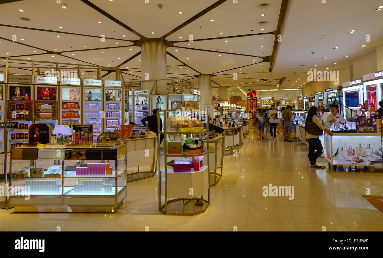 Bangkok, Thailand - Apr 21, 2018. Interior of shopping mall in Bangkok ...