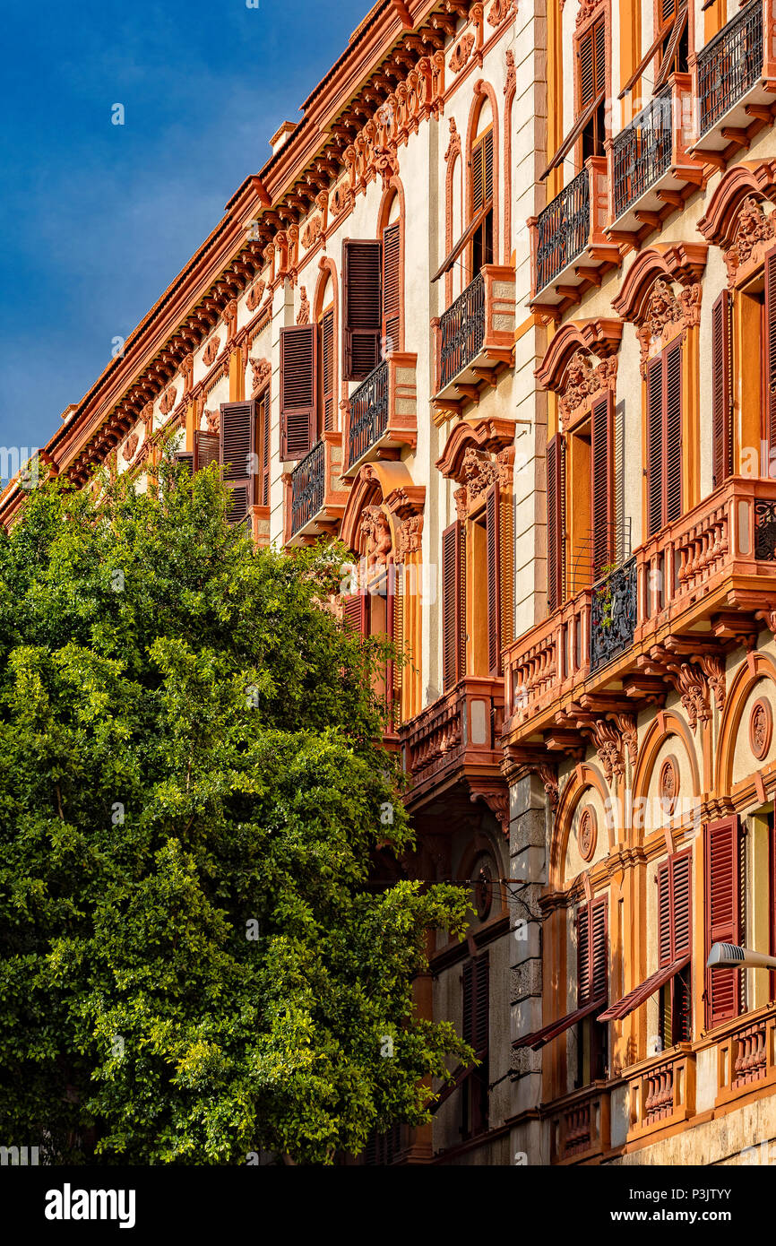 Italy Sardinia Cagliari Villanova district palaces in Viale Regina ...
