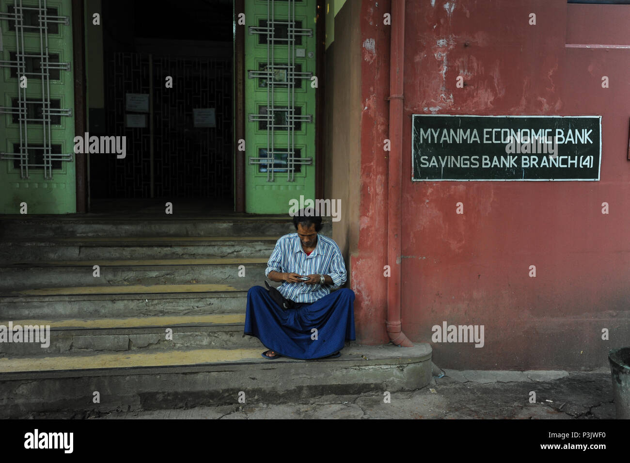 Yangon, Myanmar, branch of Myanma Economic Bank Stock Photo - Alamy