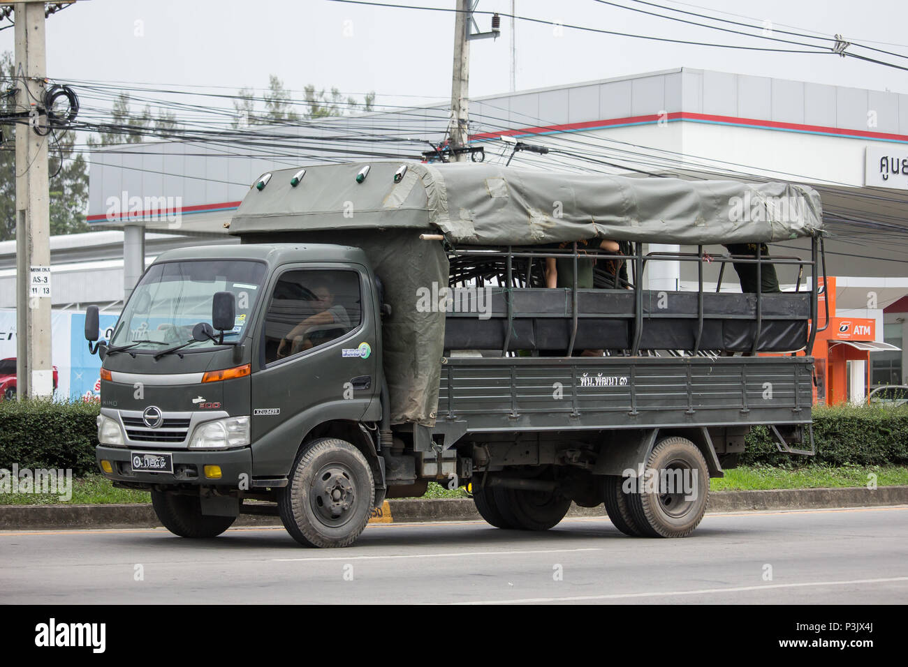 CHIANG MAI, THAILAND - JUNE 17 2018: Military Hino truck of Royal Thai ...