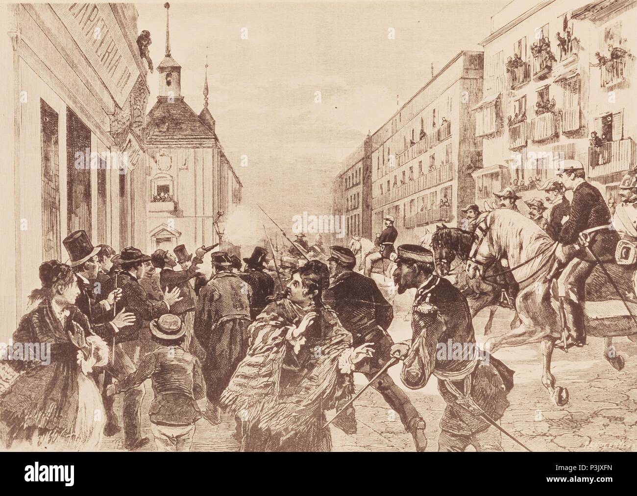 GRABADO-ATENTADO CONTRA ALFONSO XII 1878. Location: MUSEO DE HISTORIA ...