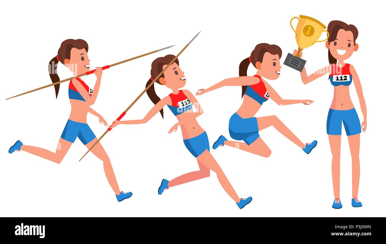 Cartoons Of Female Track Athletes