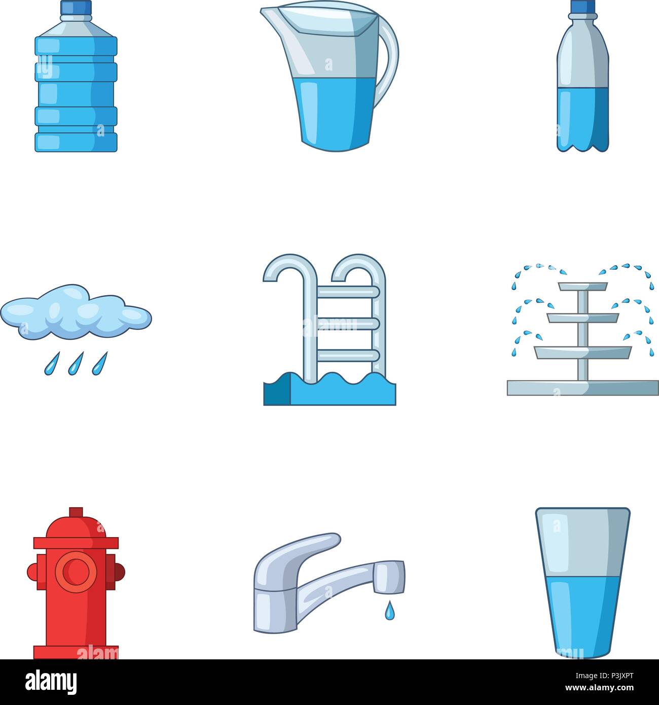 Pour icons set, cartoon style Stock Vector Image & Art - Alamy