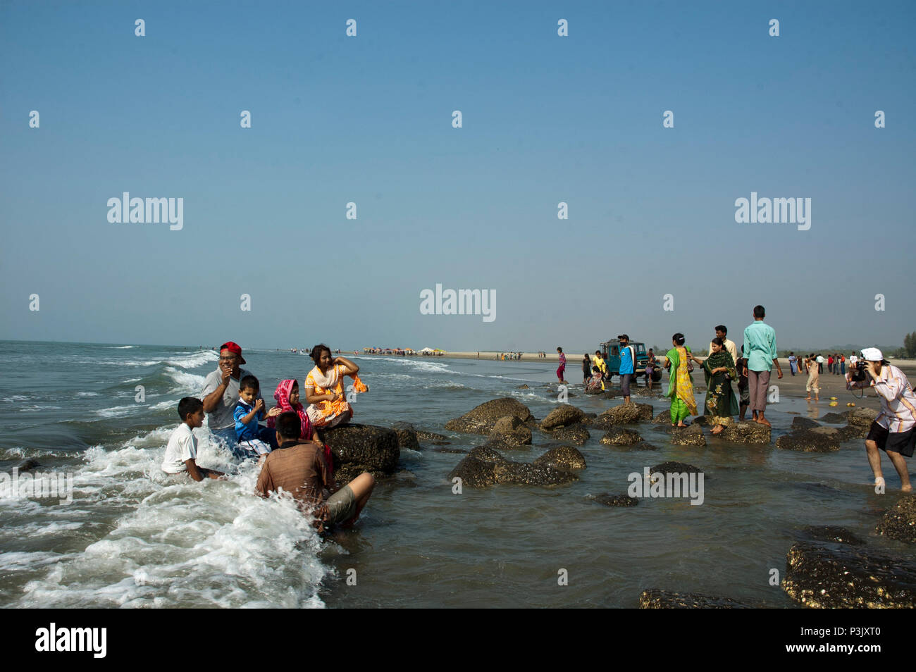 Inani sea beach in Ukhia Thana. It is about 32 kilometers south of the ...
