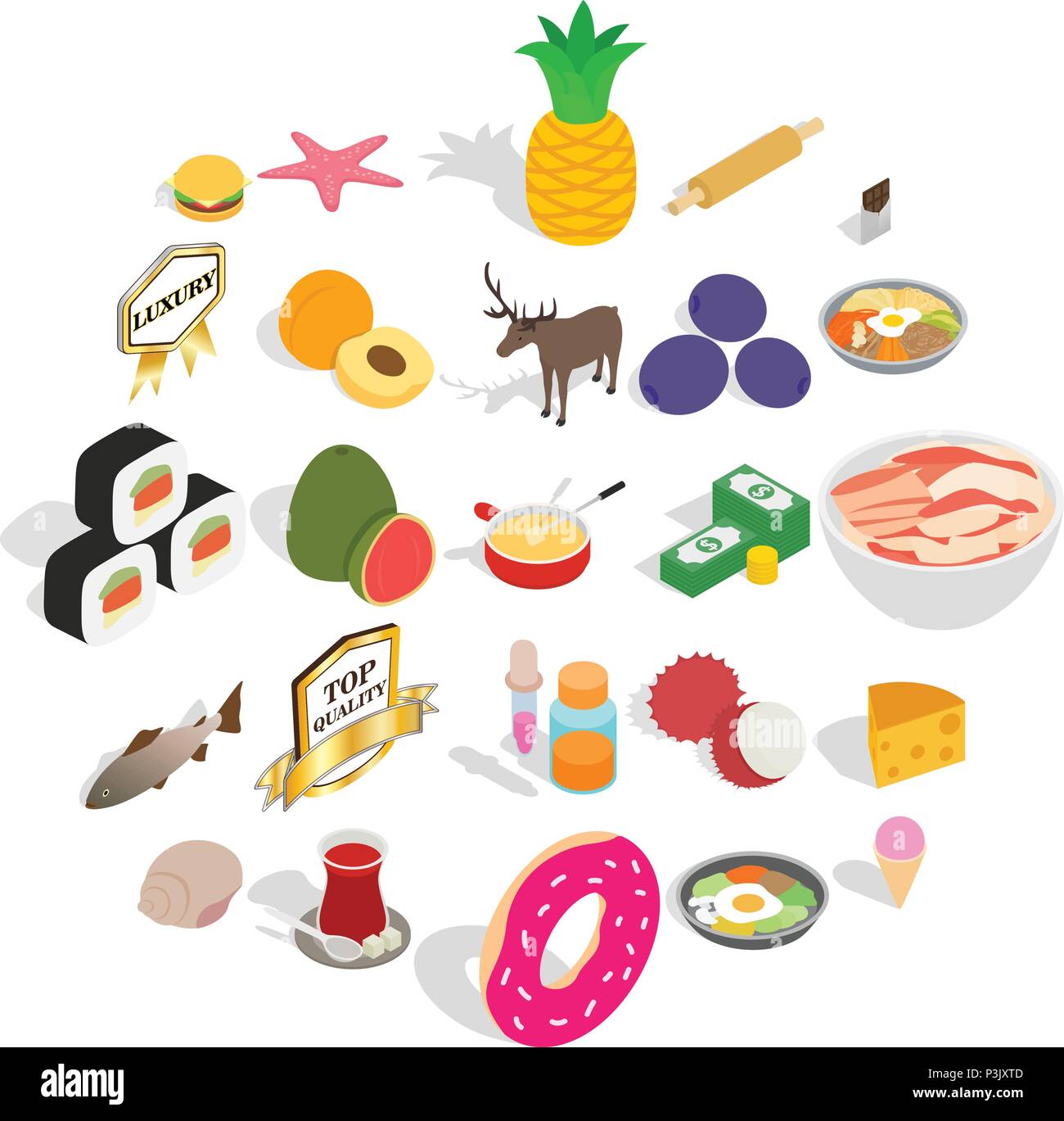 Food business icons set, cartoon style Stock Vector Image & Art - Alamy