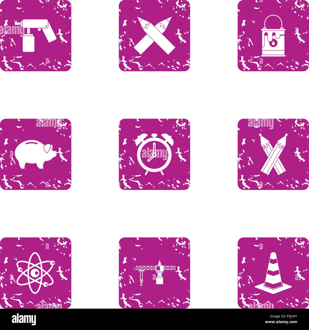 Structural project icons set, grunge style Stock Vector Image & Art - Alamy