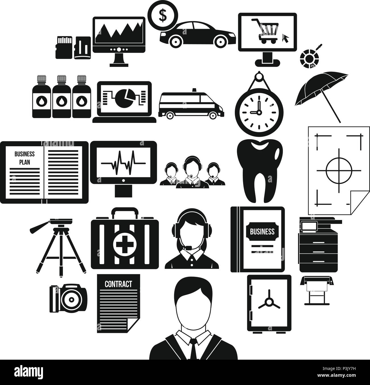 Branch office icons set, simple style Stock Vector Image & Art - Alamy