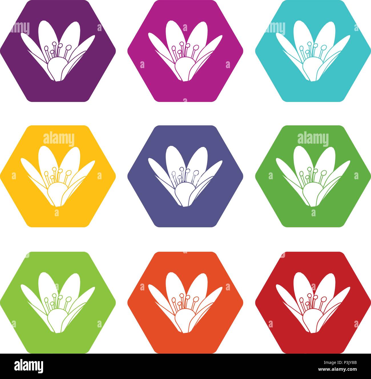 Eco flower icons set 9 vector Stock Vector Image & Art - Alamy