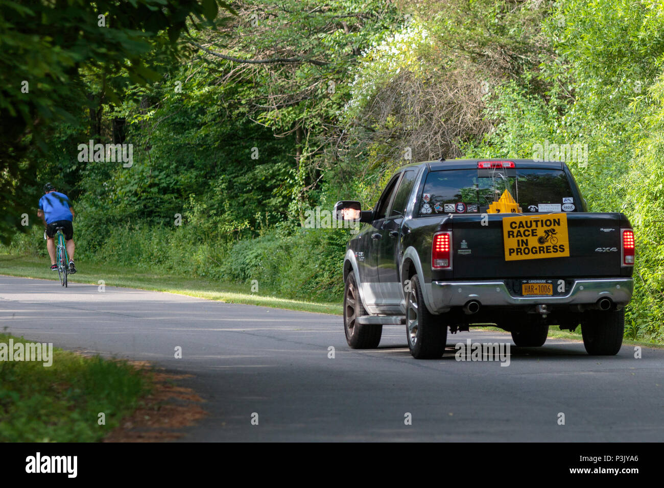 Trail vehicle at the HVTC Summer Tri Series Race #1 Stock Photo - Alamy