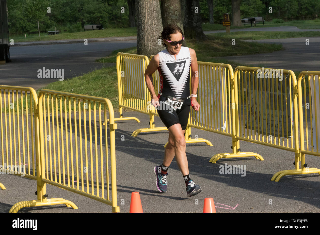 Run segment at the HVTC Summer Tri Series Race #1 Stock Photo - Alamy