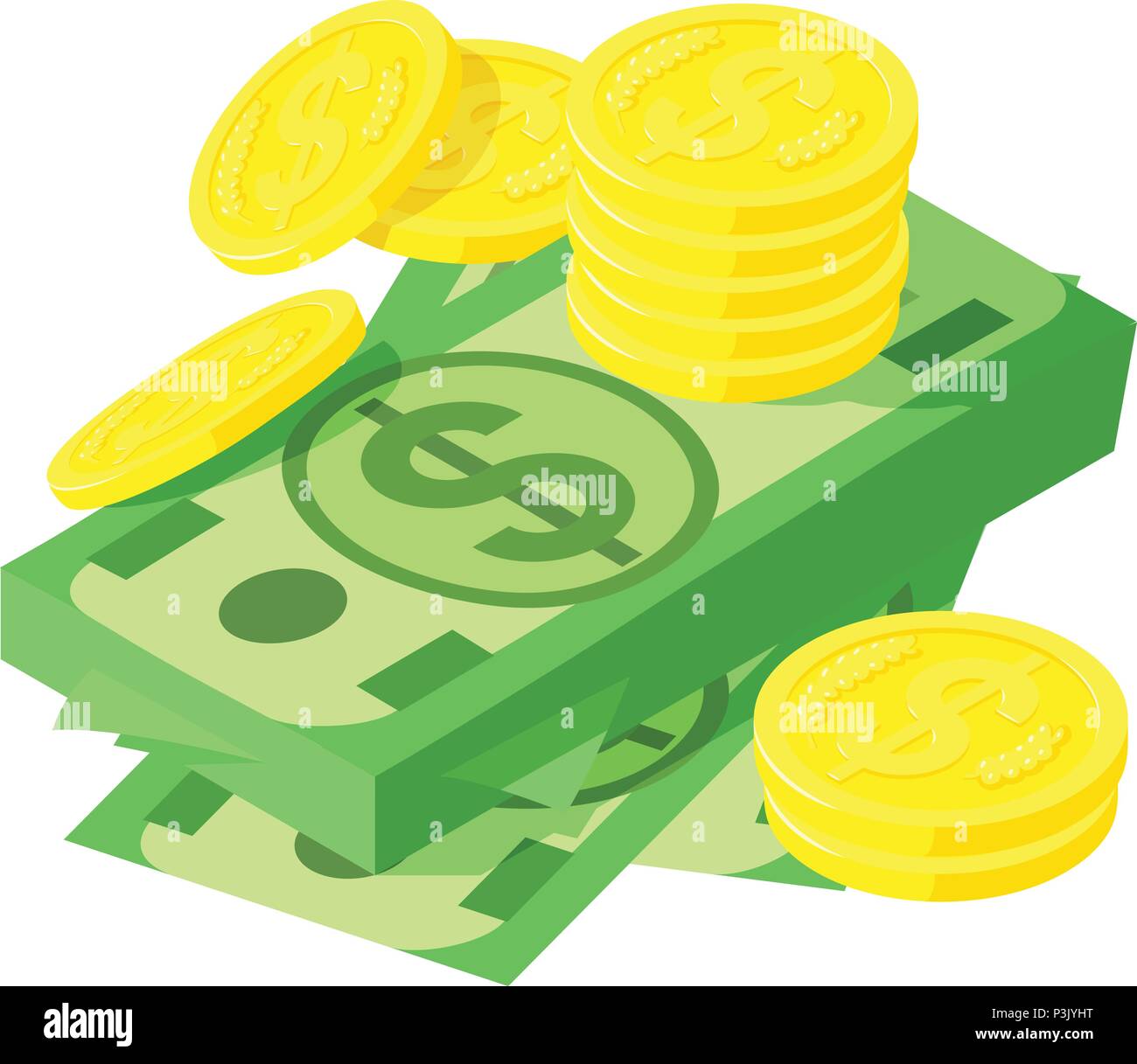 Dollar euro coins green Stock Vector Images - Alamy