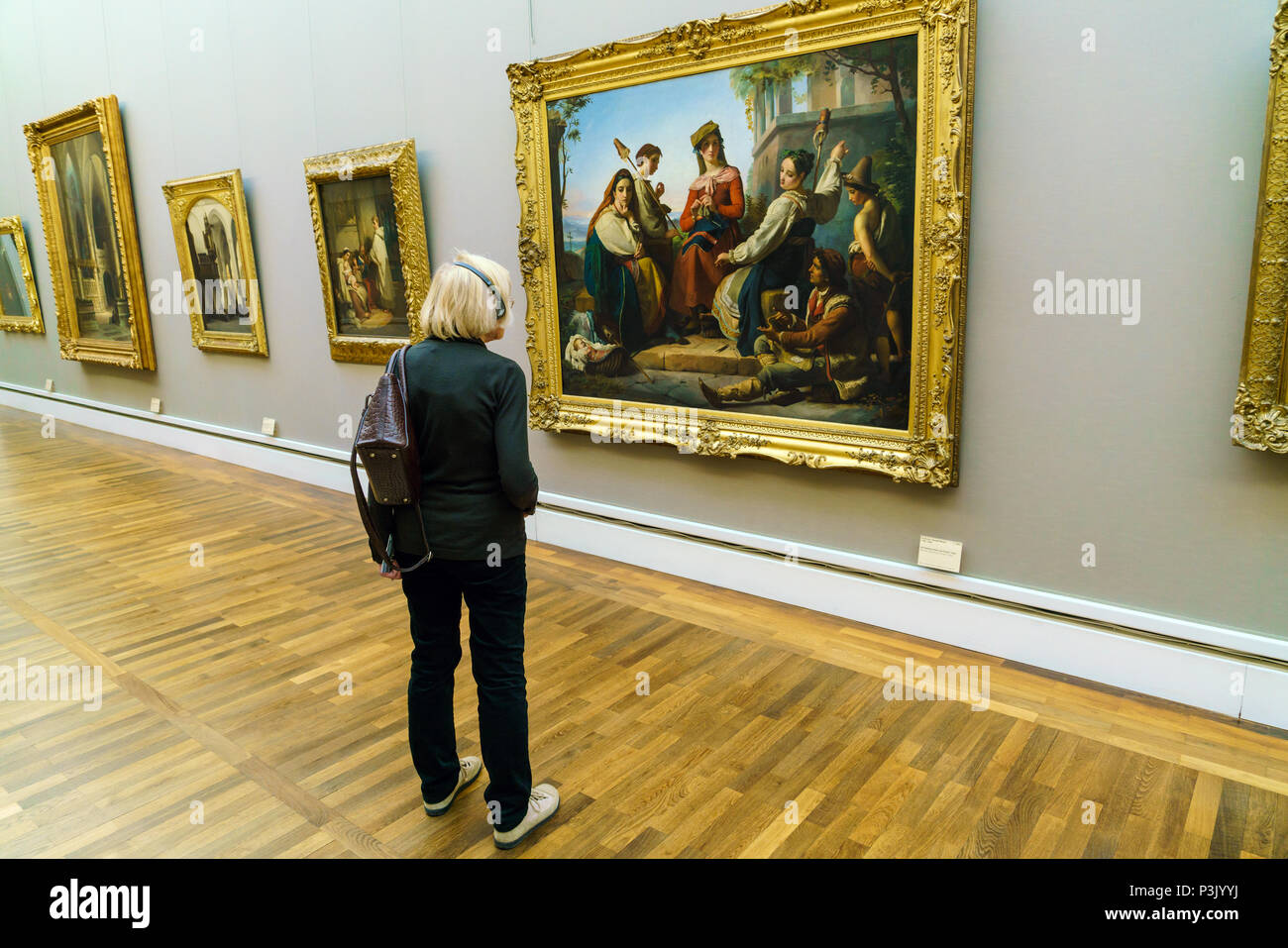 Munich, Germany - October 25, 2017: Interior of Neue Pinakothek ...
