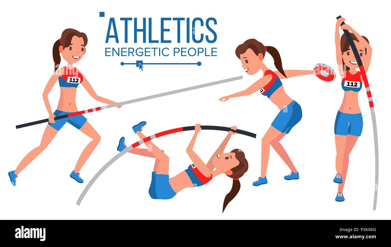Athletics Female Player Vector. Win Concept. Various. Race Competition ...