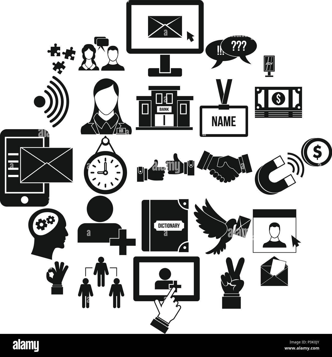 Talk icons set, simple style Stock Vector Image & Art - Alamy