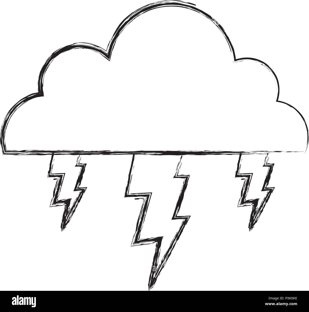 grunge cloud with thunders electic storm weather Stock Vector Image ...