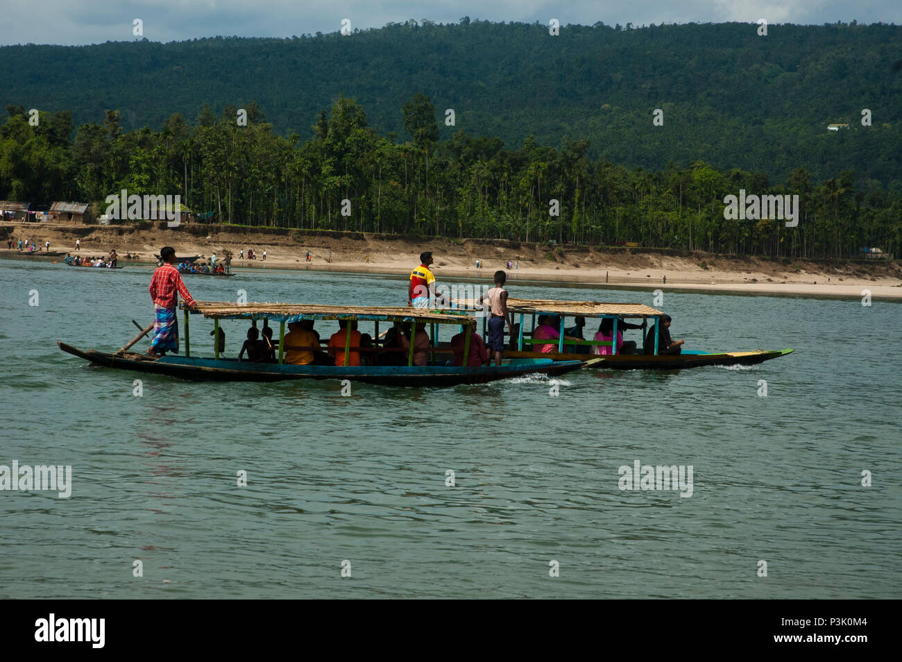 Boats on the Piyain River at Jaflong. Sylhet, Bangladesh Stock Photo ...