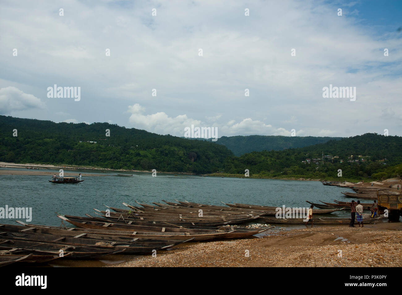 Boats on the Piyain River at Jaflong. Sylhet, Bangladesh Stock Photo ...